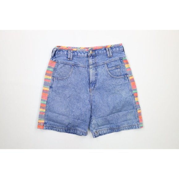 Vintage | Shorts | Vintage 9s Streetwear 1 Distressed Rainbow Striped ...